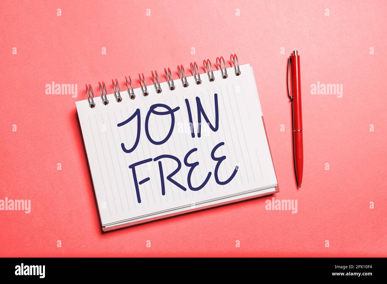 Text, der Inspiration zeigt Kostenlos beitreten, Geschäftsübersicht der ...