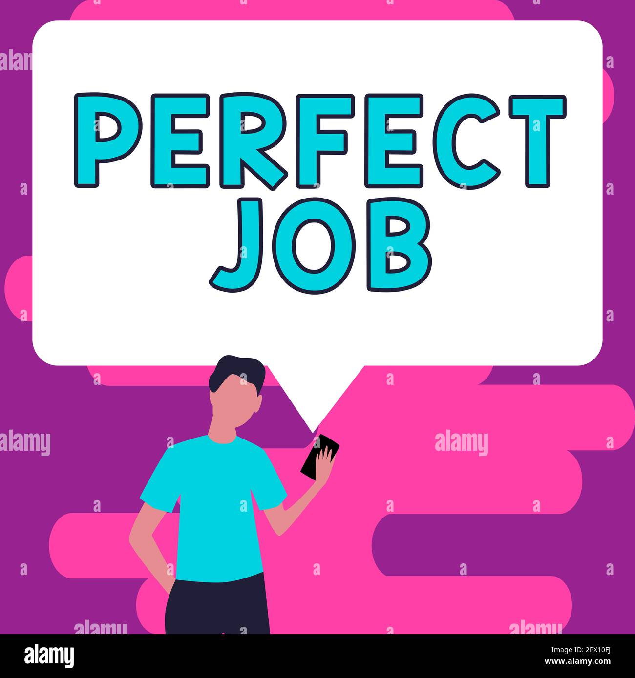 Schild mit der Aufschrift „Perfect Job, Business“ zeigt eine Stelle ...