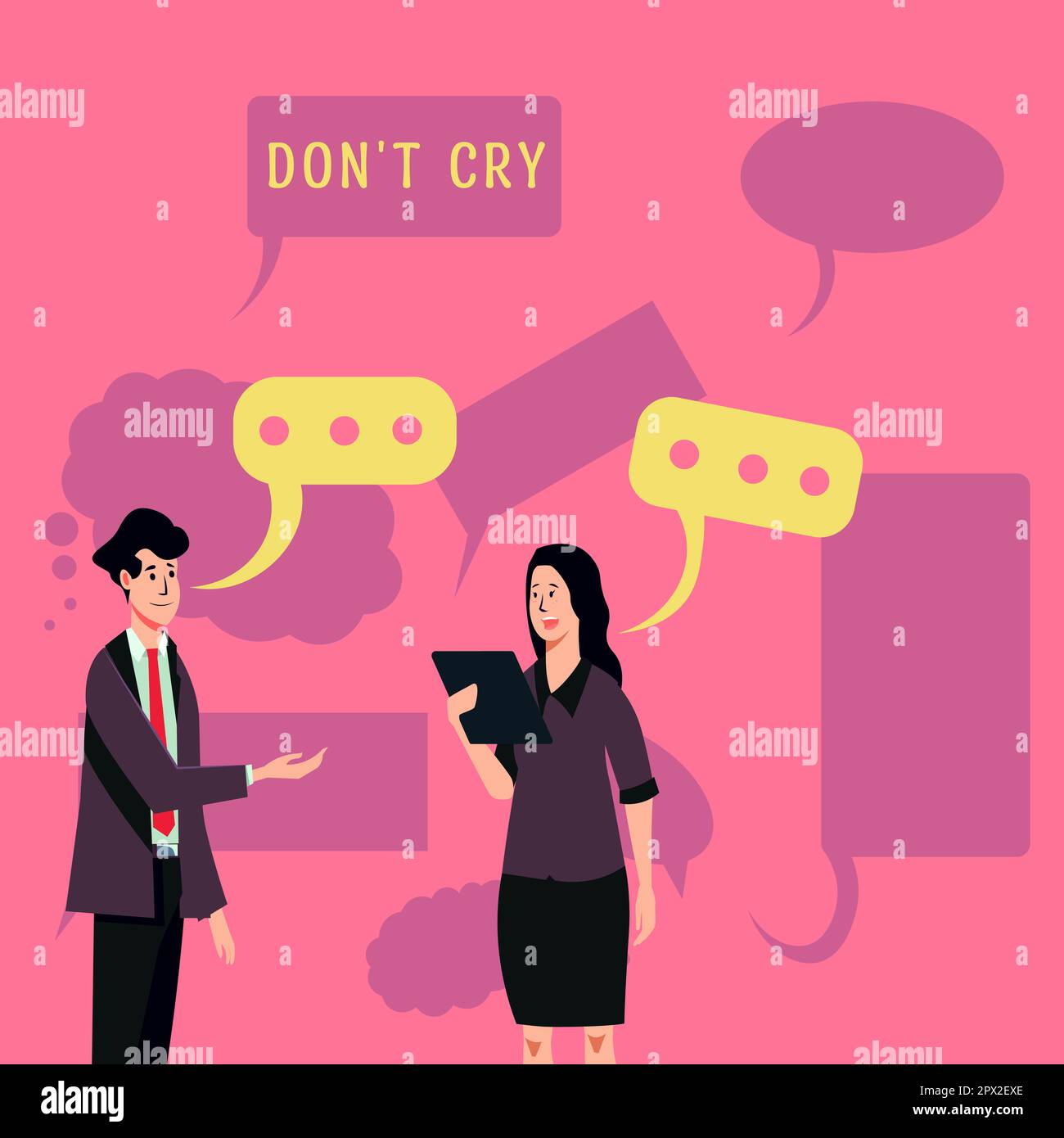 Ein Schild mit der Aufschrift „Don't Cry, Business Idea vergießt Tränen ... Ein Schild mit der Aufschrift „Don't Cry, Business Idea vergießt Tränen ...