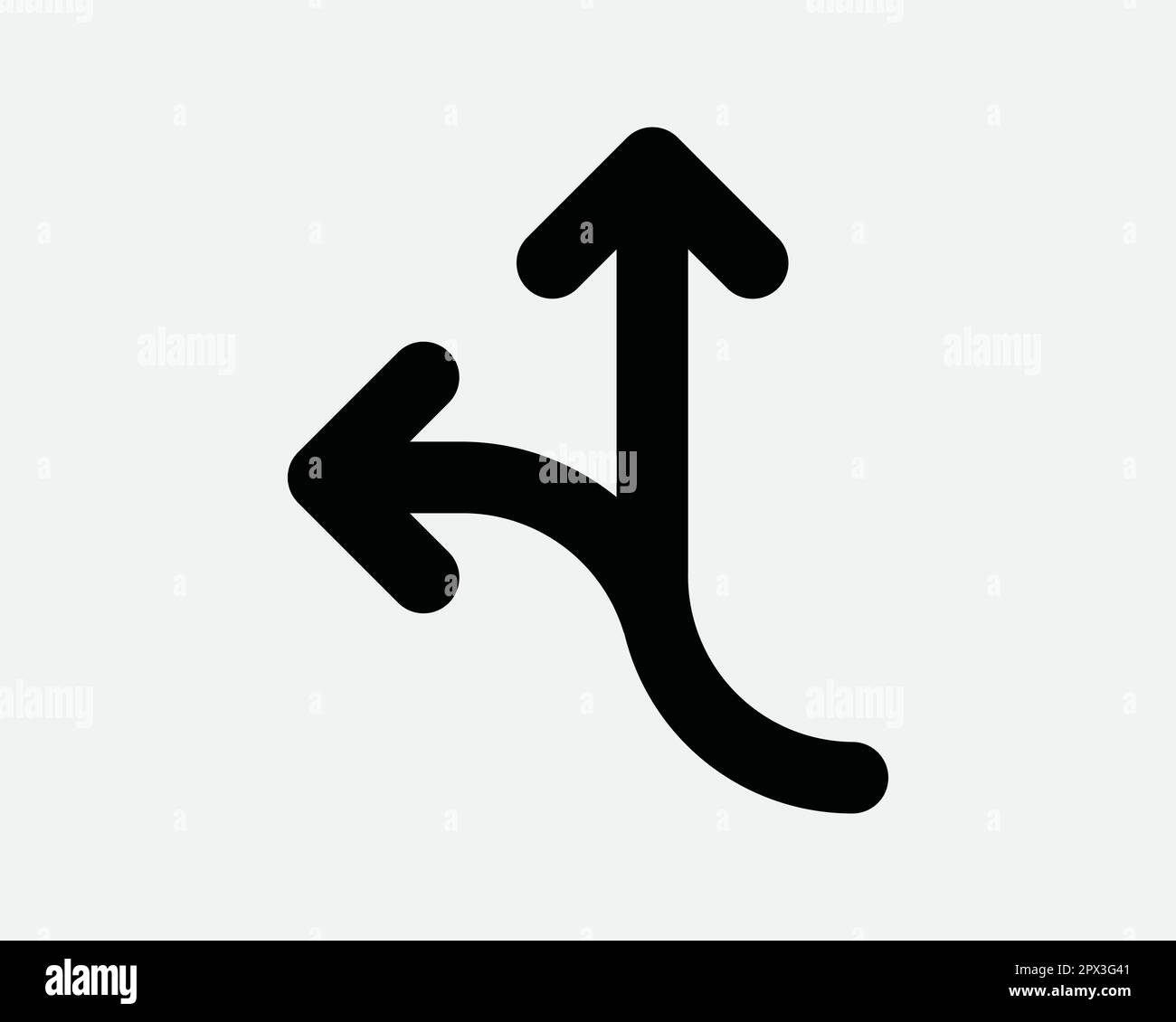 Pfeil nach vorn und links Verkehrszeichen Richtung Route Ausfahrt ...