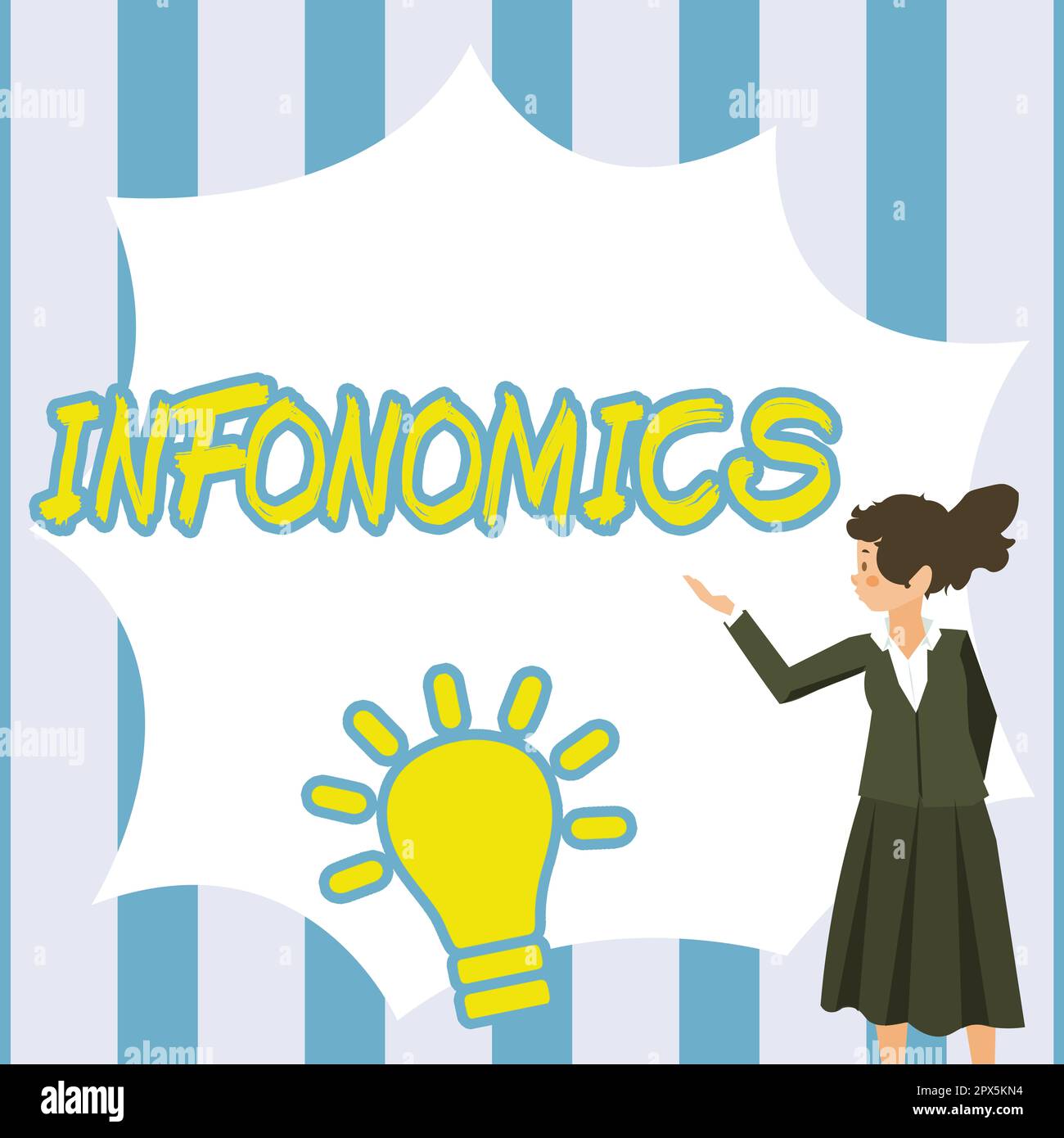 Schreiben mit Text Infonomics, visuelles Bild des Geschäftsansatzes ...