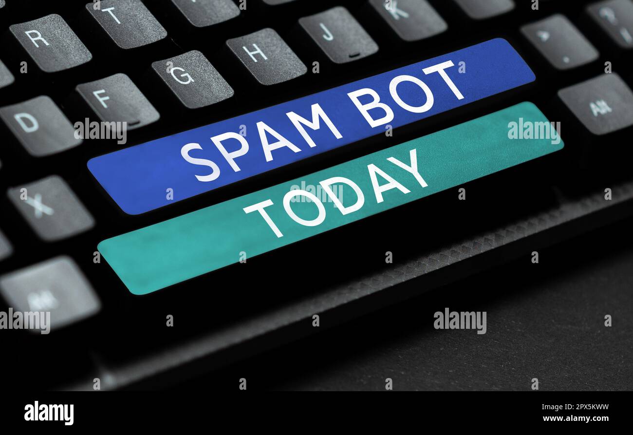 Schreiben mit Text Spam bot, Konzept bedeutet autonomes Programm im ...