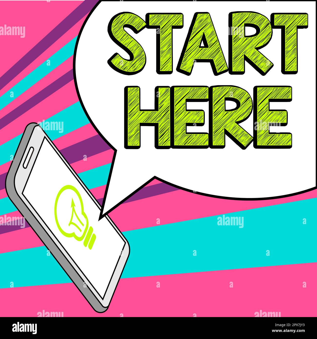 Konzeptuelle Bildunterschrift Beginnen Sie hier, Konzept Bedeutung ...