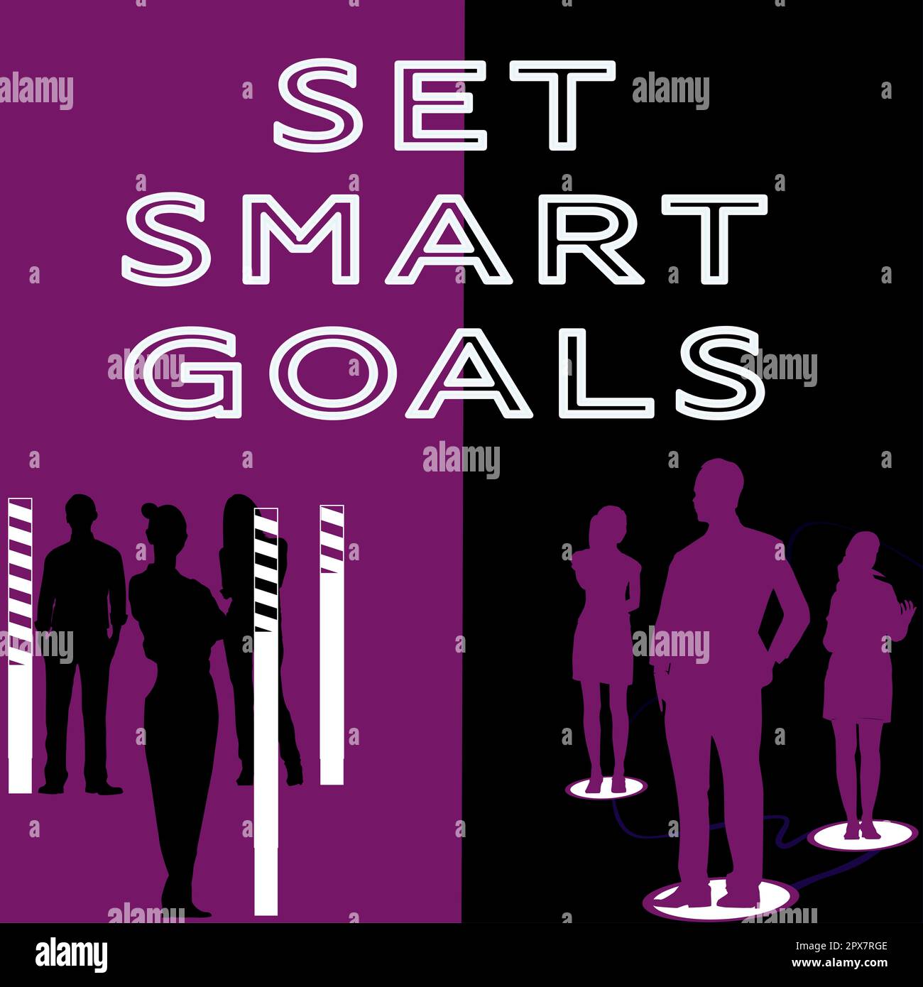 Handschriftliche Schilder „Set Smart Goals“ (Intelligente Ziele ...