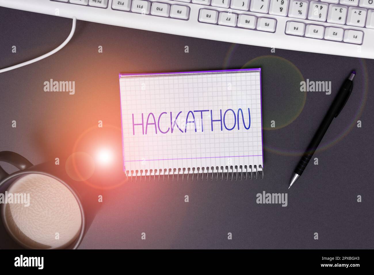 Schreiben mit Text Hackathon, Word für eine Veranstaltung, bei der eine ...