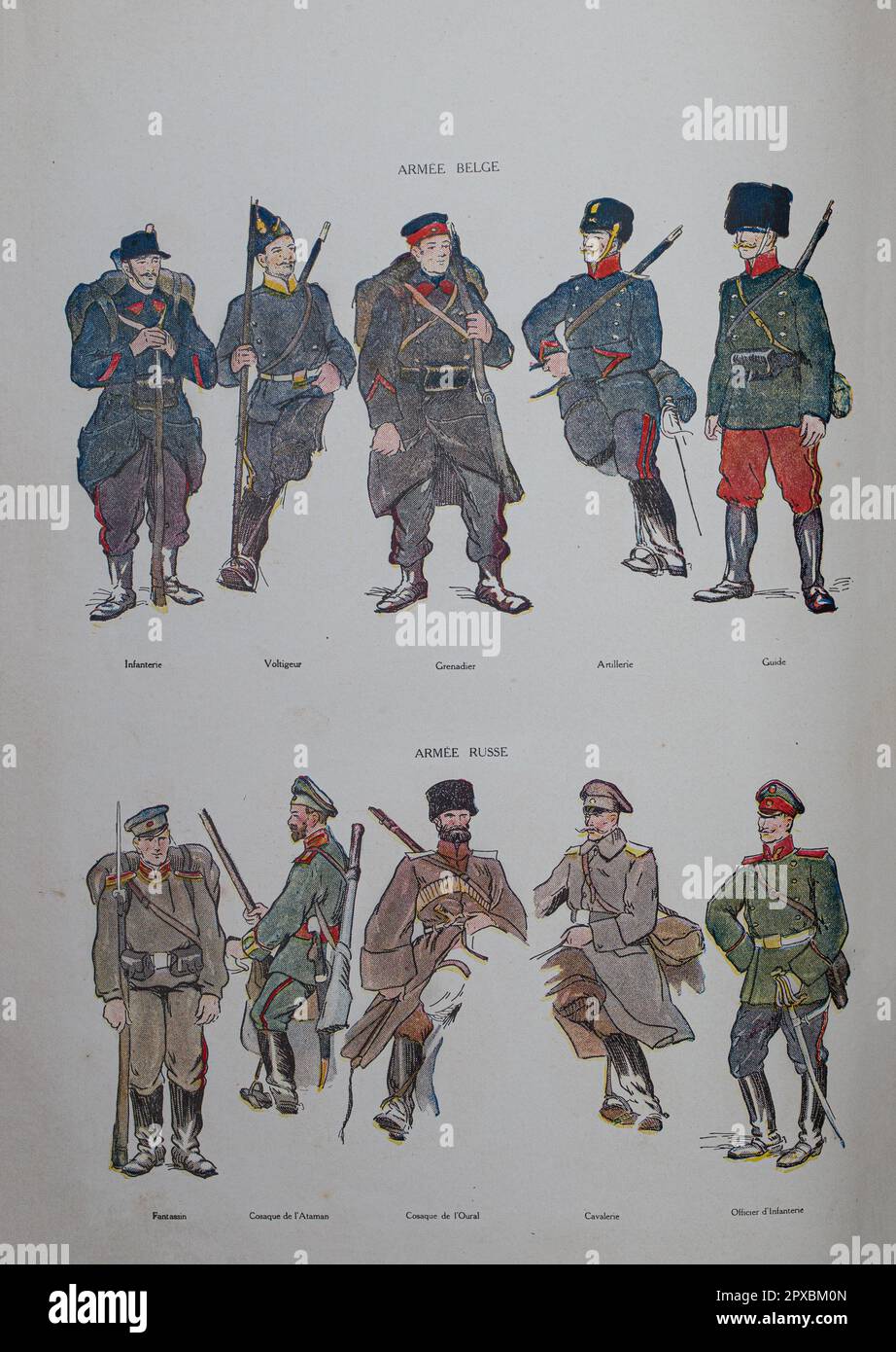 Erster Weltkrieg (Belgische Armee) Feldspieler. Grenadier. Artillerie ...