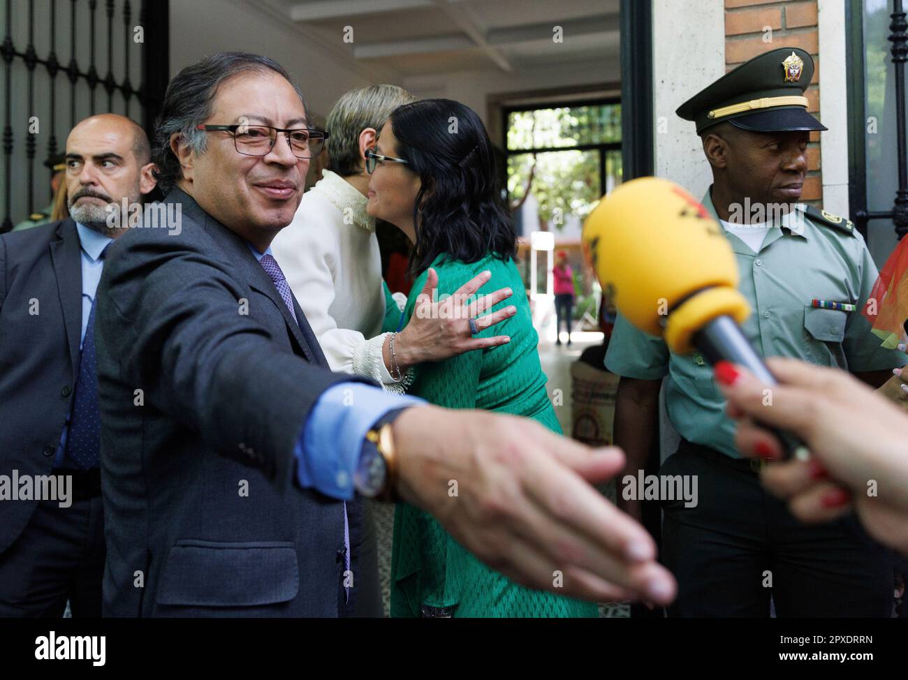 Colombian President, Gustavo Petro, upon his arrival at the Colombian ...