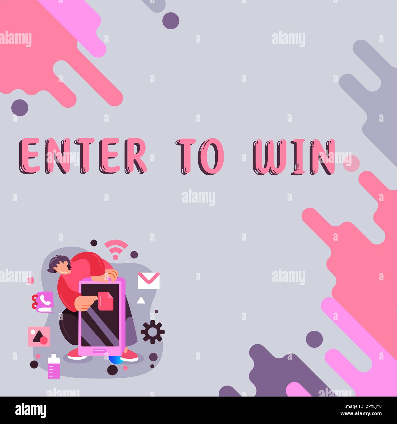 Konzeptionelle Darstellung „Enter to Win“, Konzept bedeutet, etwas Wertvolles gegen einen Preis ...