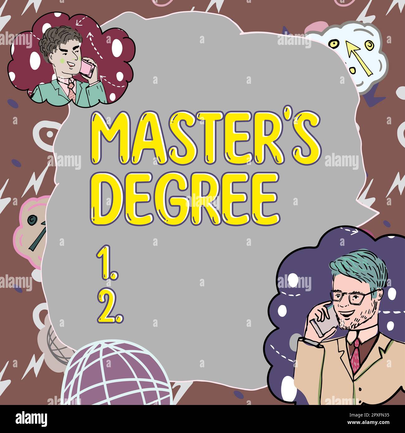 Handschriftliches Zeichen für Master-Abschluss, Abschluss in ...