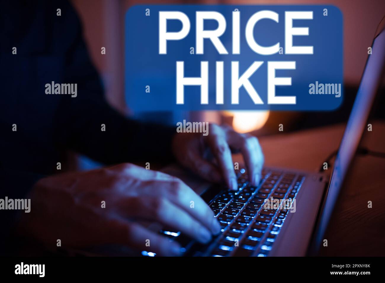 Textzeichen mit Price Hikke, Wort für die Summe der Werte, die der ...