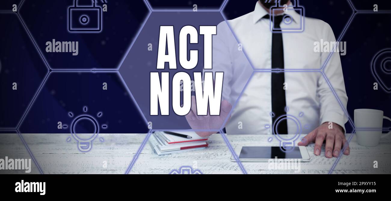 Textüberschrift Präsentation Act Now, Business Showcase zögern Sie ...