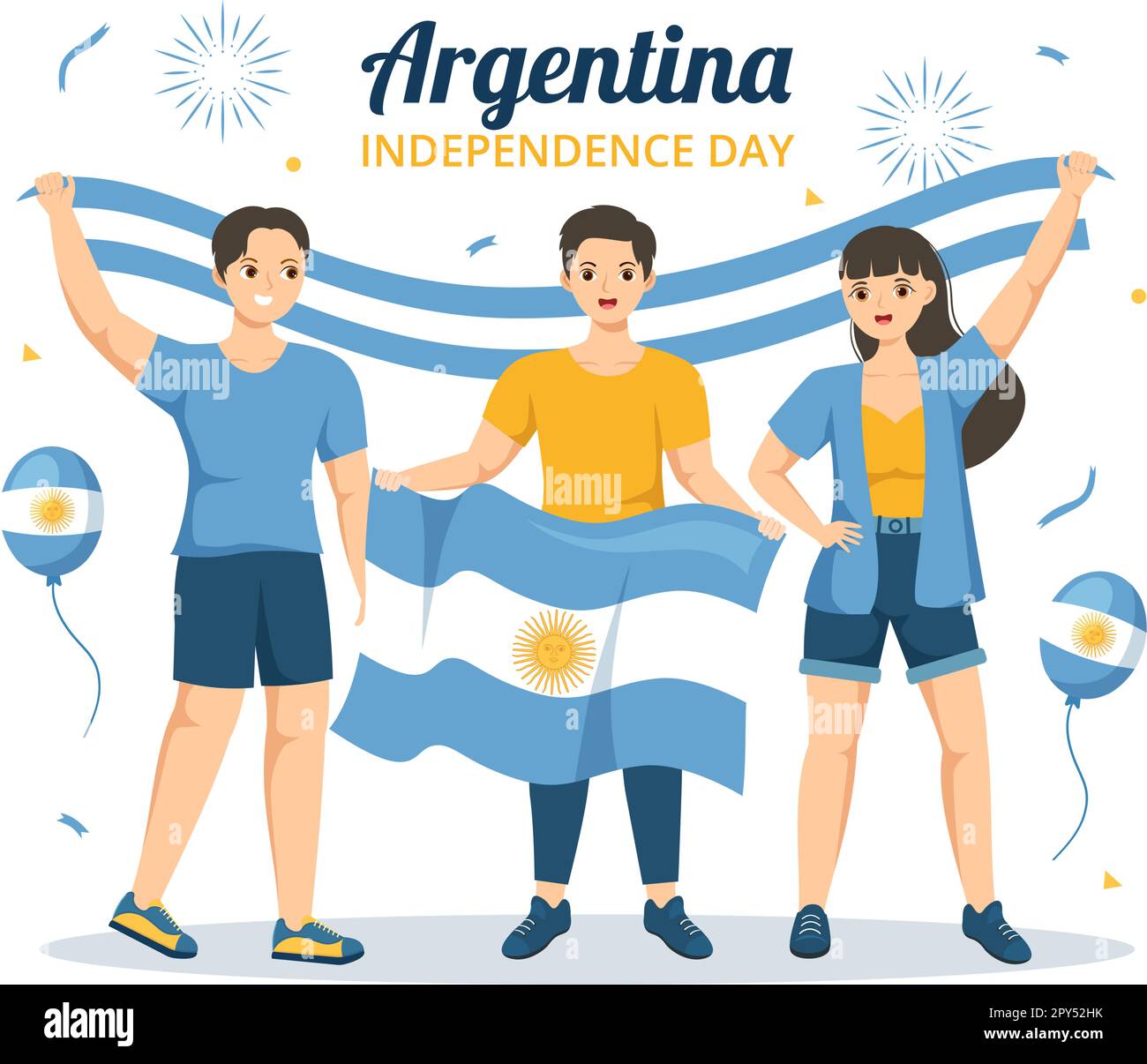 Happy Argentina Independence Day am 9. juli Vector Illustration with ...