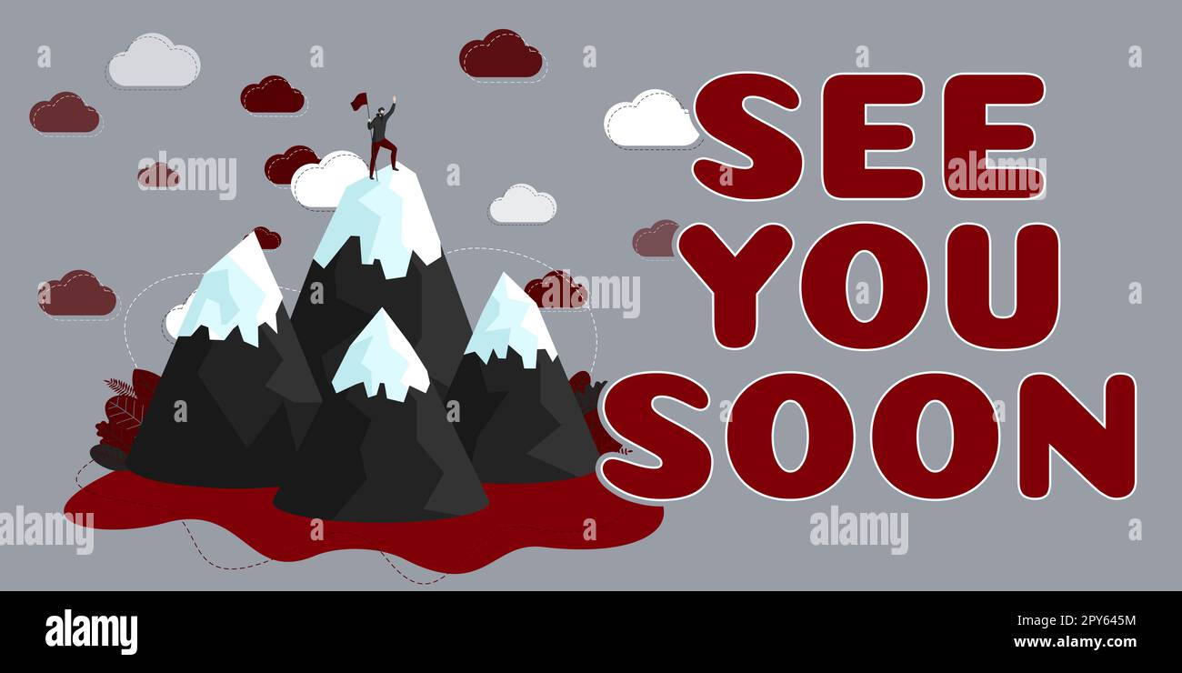 Text-Bis bald. wird geschrieben Begriff, der verwendet wird, um ...