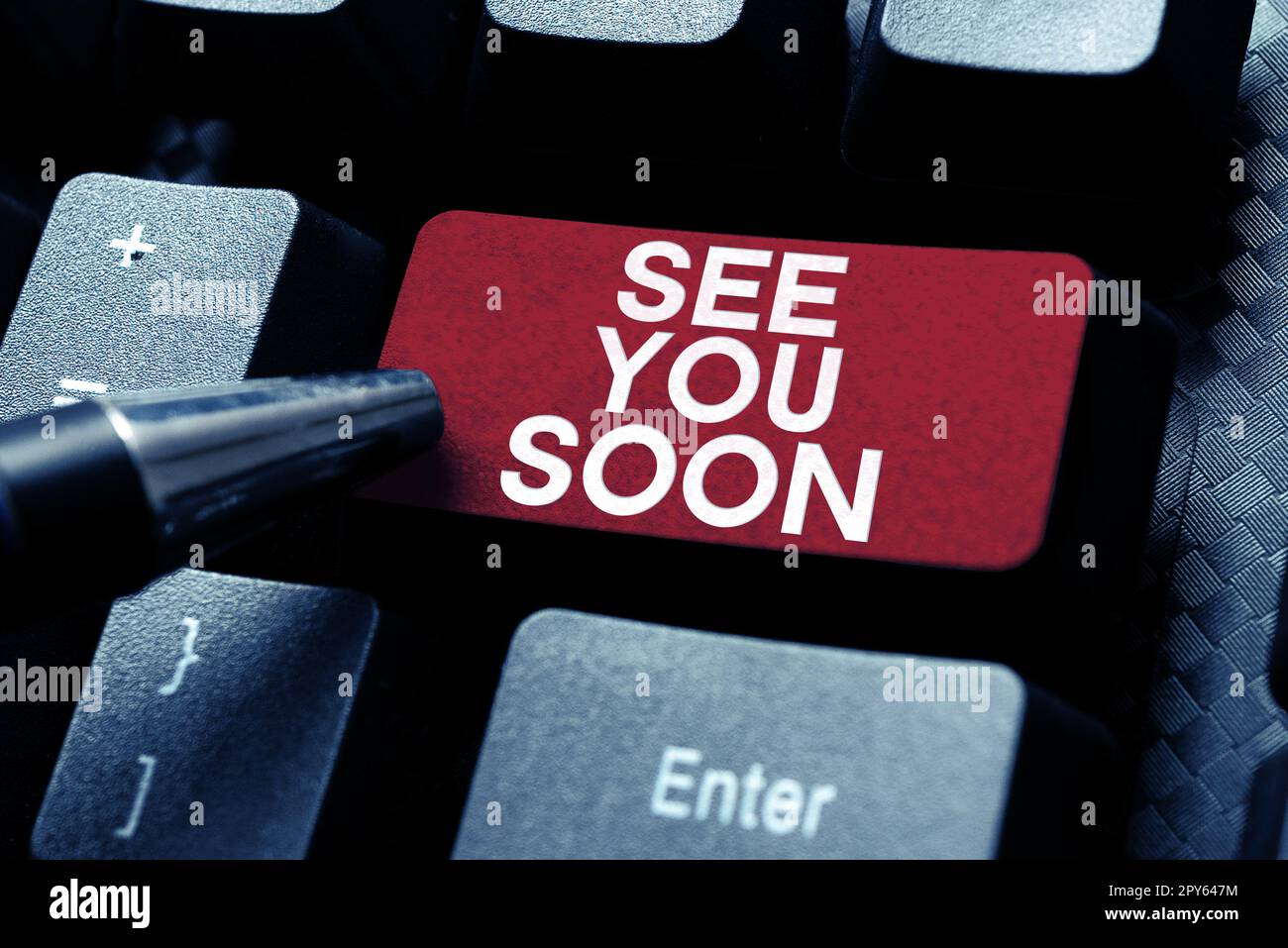 Konzeptionelle Präsentation bis bald, Begriff Begriff, der verwendet ...