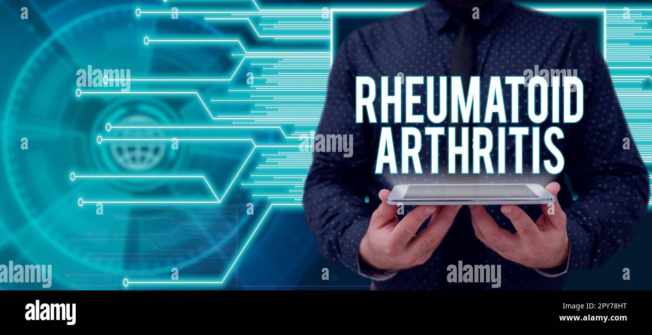 Handschriftzeichen rheumatoide Arthritis. Geschäftskonzept ...