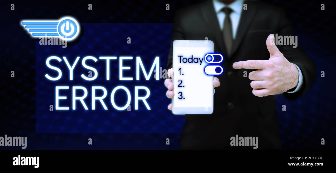 Inspiration zeigt Systemfehler an. Internet Concept Technological ...