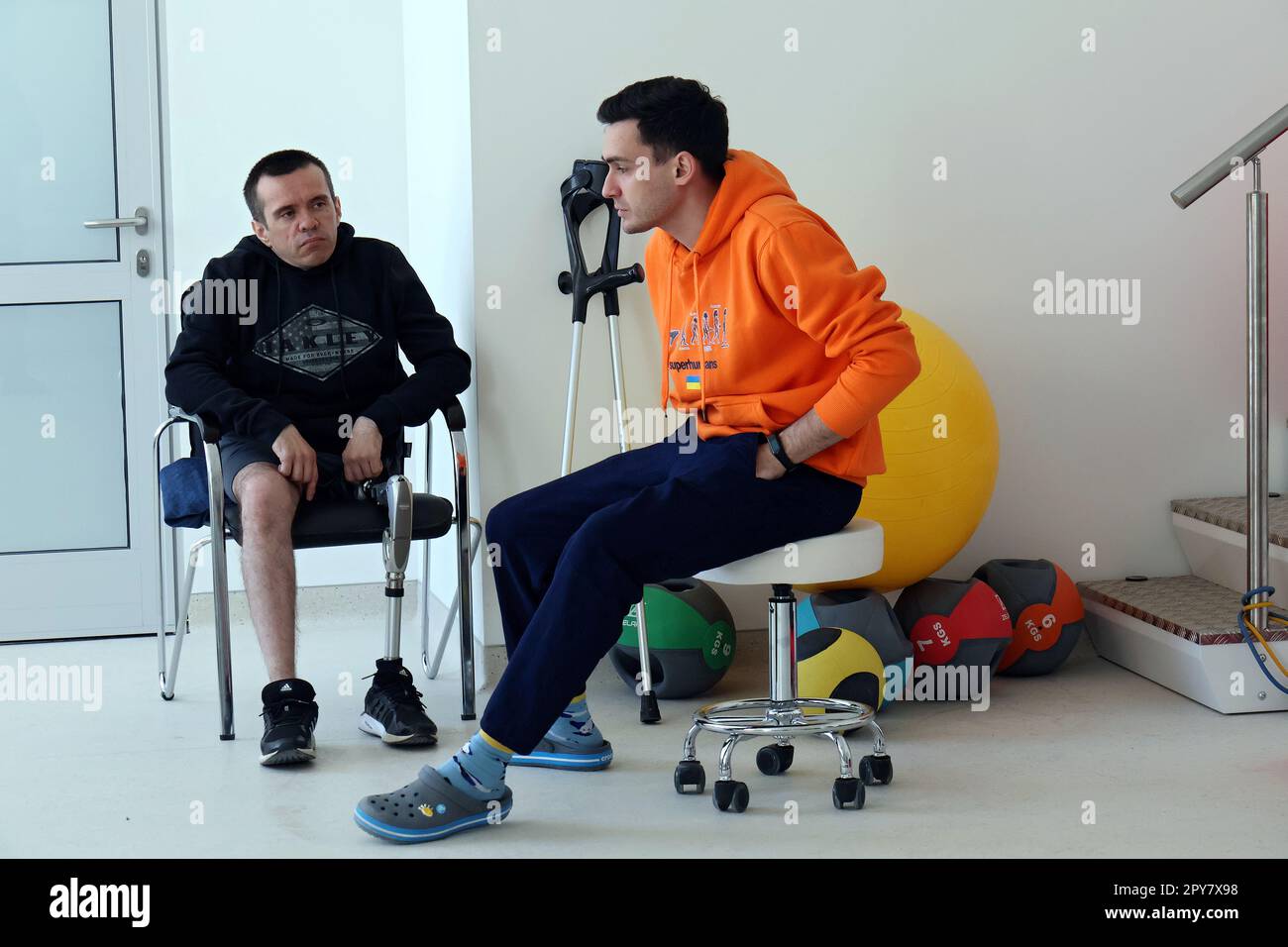 VYNNYKY, UKRAINE - 1. MAI 2023 - Eine Rehabilitationsstation ist im ...