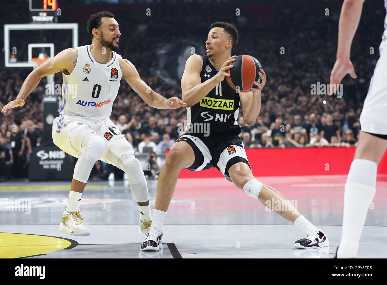 Belgrad, Serbien, 2. Mai 2023. Dante Exum von Partizan Mozzart Bet ...