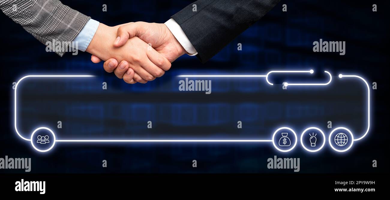 Handschlag für innovative Planungsideen, die erfolgreiche Teamarbeit ...