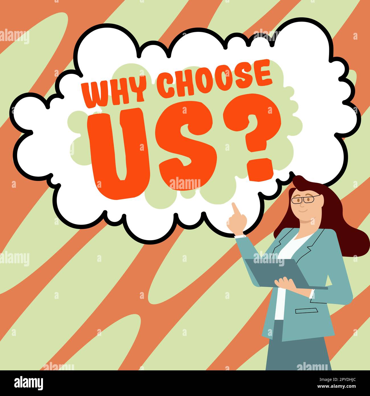 Handschrifttext Why Choose US. (Warum uns wählen?) Gründe für das ...