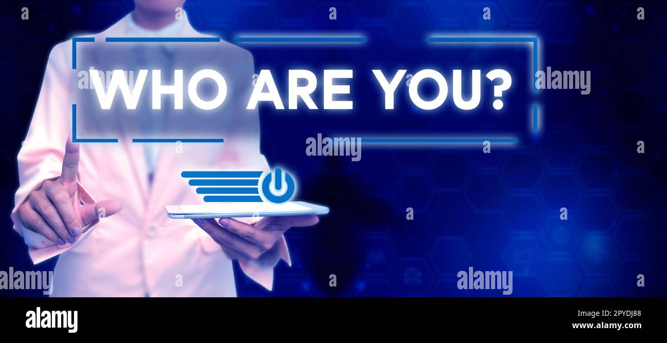 Handgeschriebener Text Wer sind Sie?, Word für Identifizieren Sie sich ...