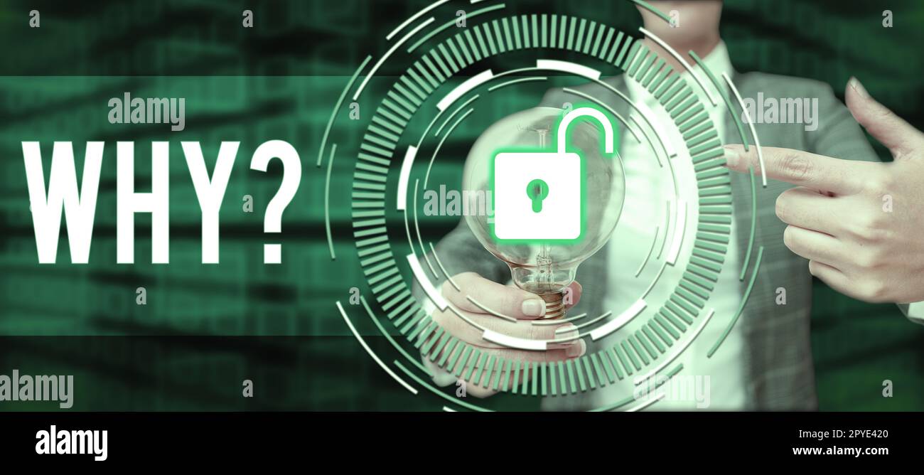 Handschriftlich mit dem Schild „Warum“. Konzeptfoto mit der Frage nach ...