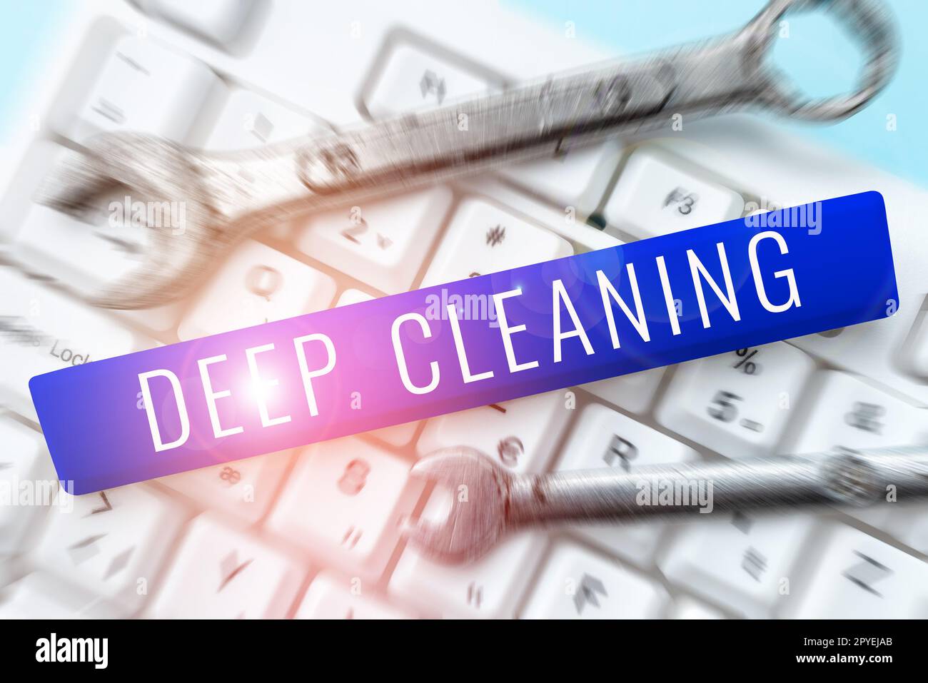 Konzeptionelle Beschriftung Tiefenreinigung, Wort für eine Maßnahme ...
