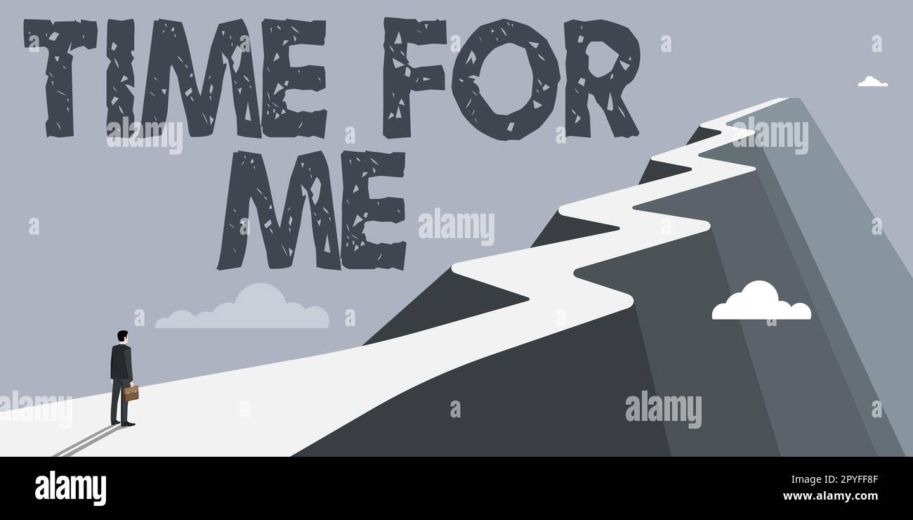 Inspiration zeigt die Zeit für das Zeichen für mich. Konzept bedeutet ...