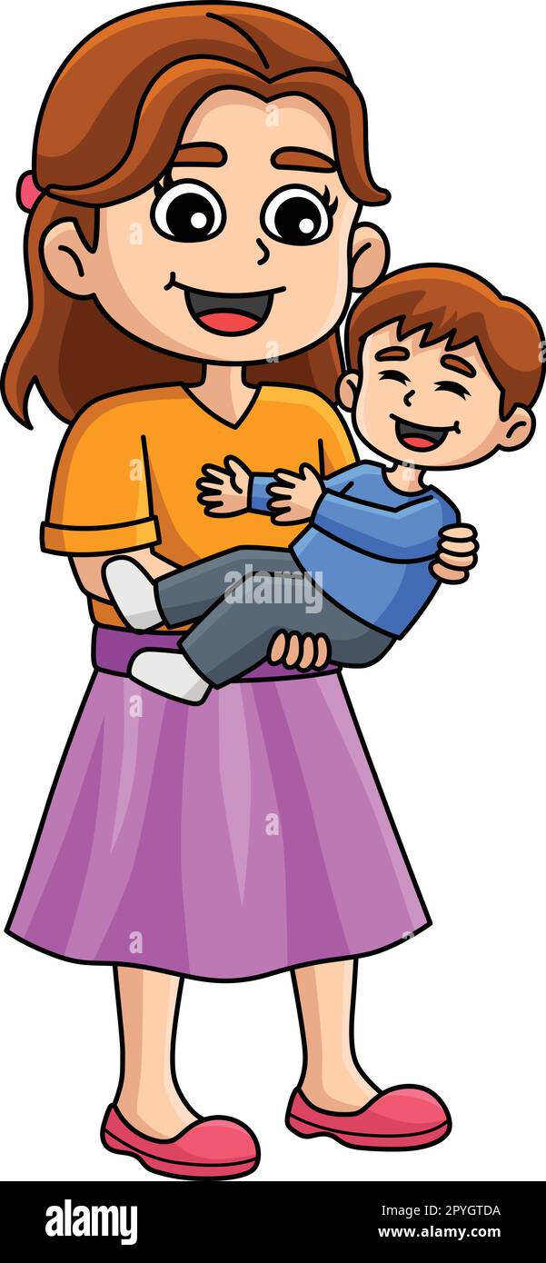 Mutter zum Muttertag mit einem Kind-Clipart Stock-Vektorgrafik - Alamy
