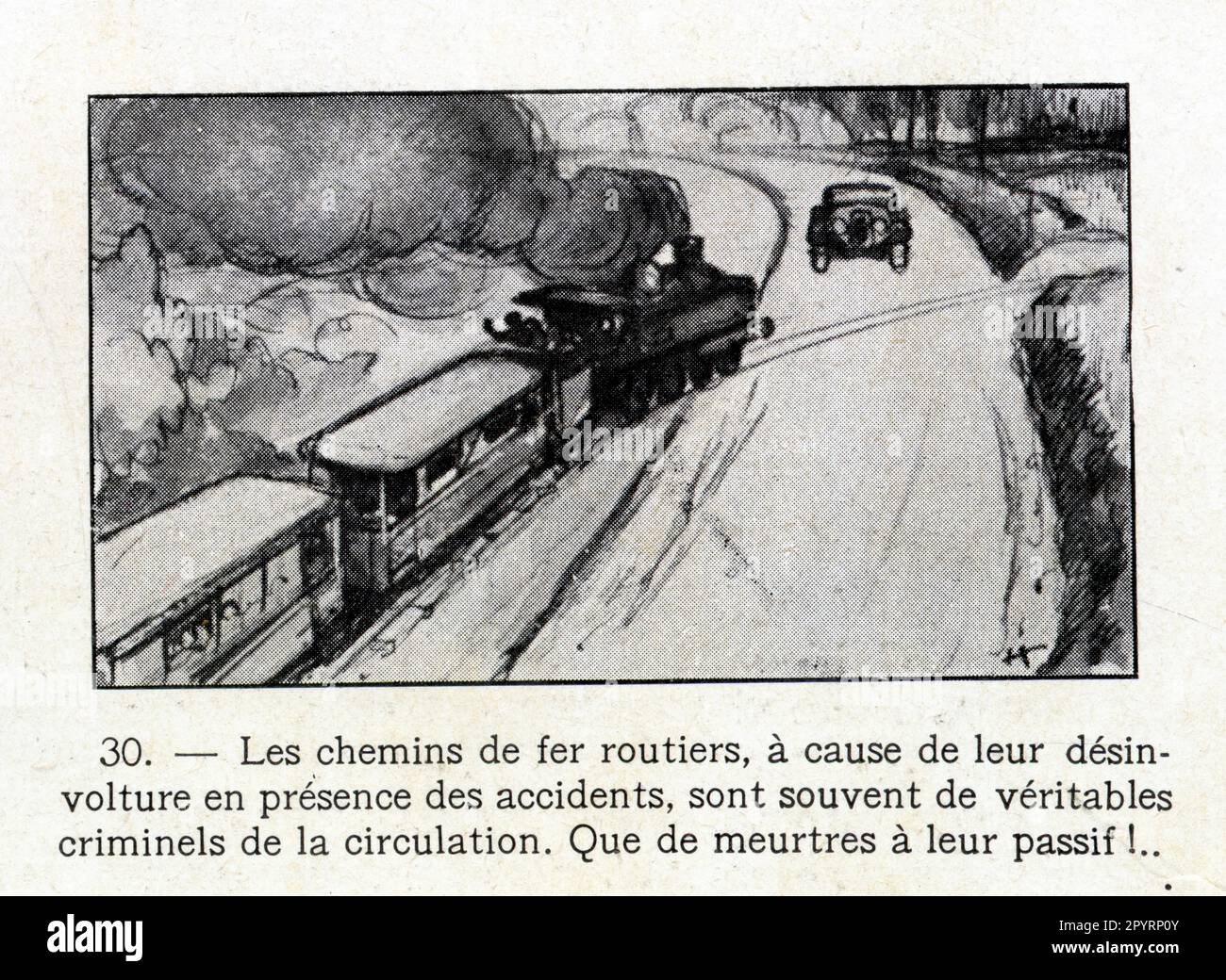 Code de la Route ancien 1929. Les chemins de fer routiers, à cause de ...