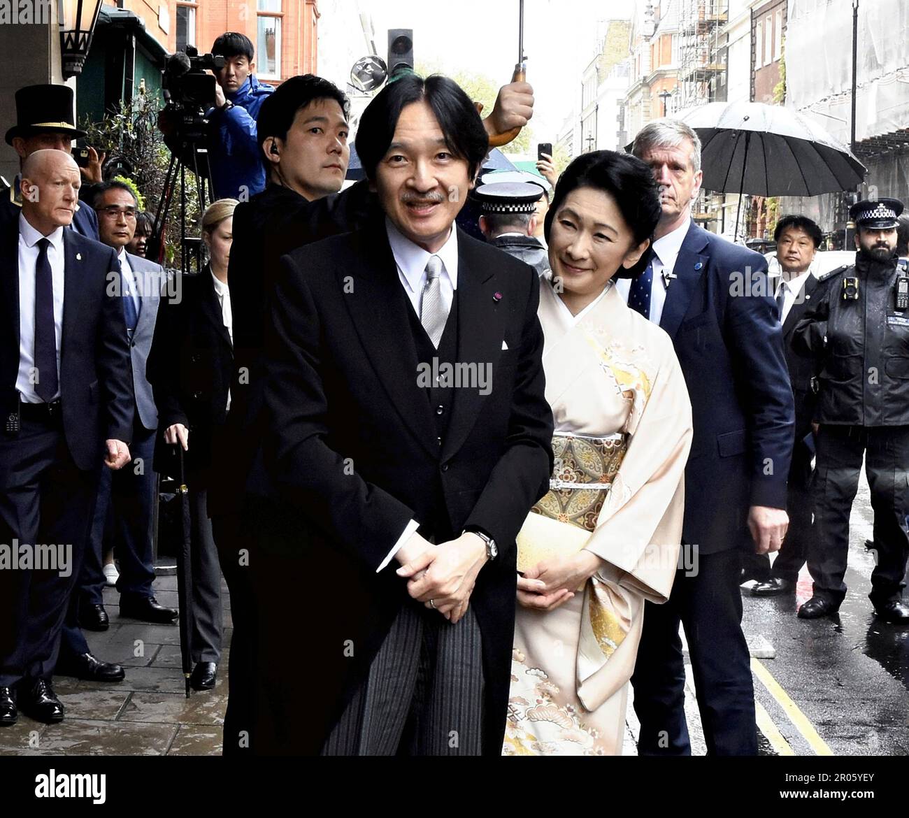 Japanese Crown Prince Akishino and his wife Crown Princess Kiko speaks ...