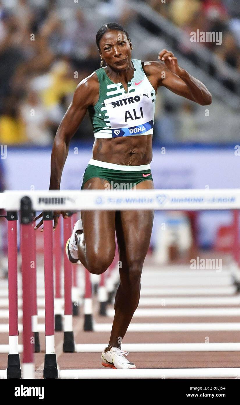 Doha Katar 5 Mai 2023 Nia Ali Aus Den Usa Tritt Während Der Diamond League 2023 Im Khalifa