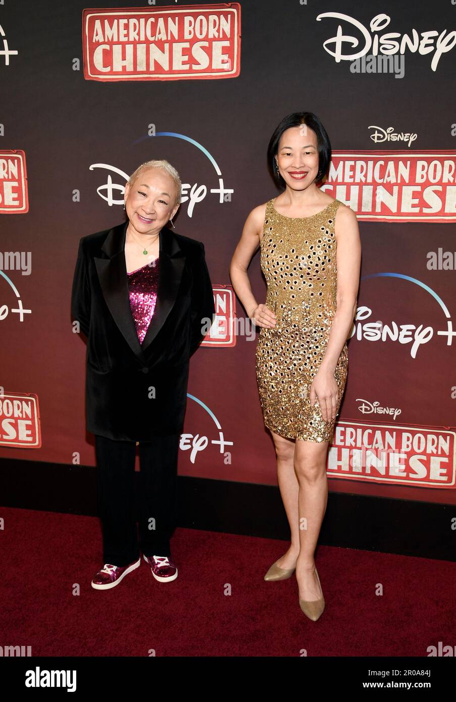 Lori Tan Chinn, left, and Lia Chang attend the premiere of the Disney+ ...