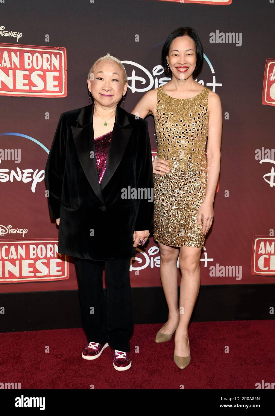 Lori Tan Chinn, left, and Lia Chang attend the premiere of the Disney+ ...