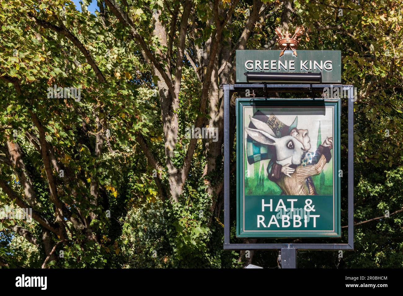 Im Pub hat and Rabbit in Fulborn, Cambridgeshire, steht der verrückte ... Im Pub hat and Rabbit in Fulborn, Cambridgeshire, steht der verrückte ...