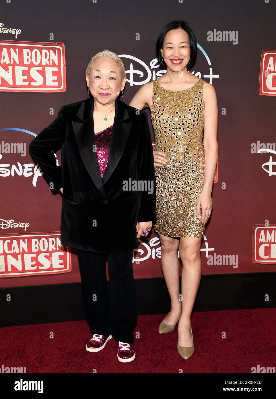 Lori Tan Chinn, left, and Lia Chang attend the premiere of the Disney+ ...