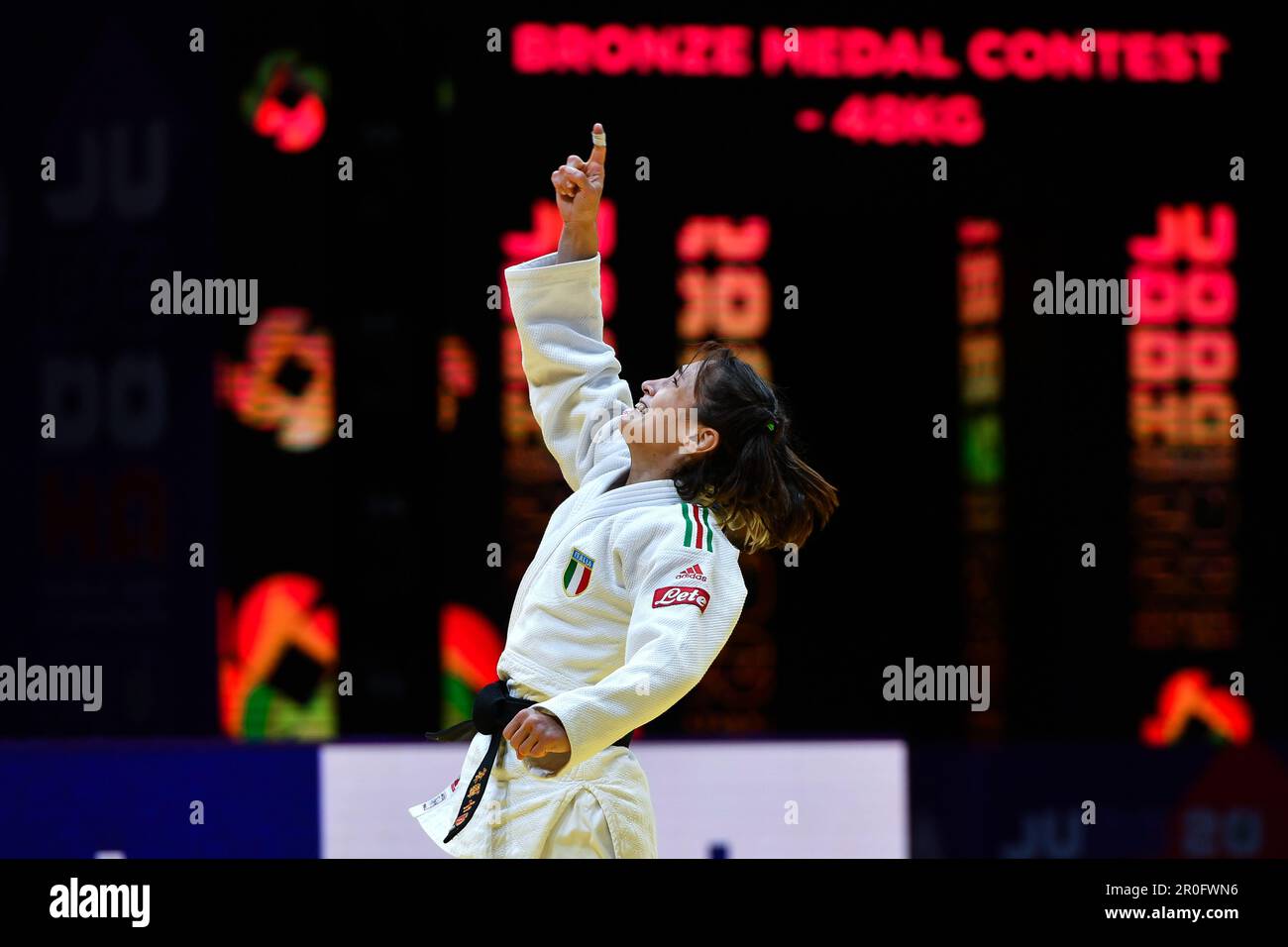 Doha, Katar, 7. Mai 2023. Assunta Scutto aus Italien reagiert bei der ...