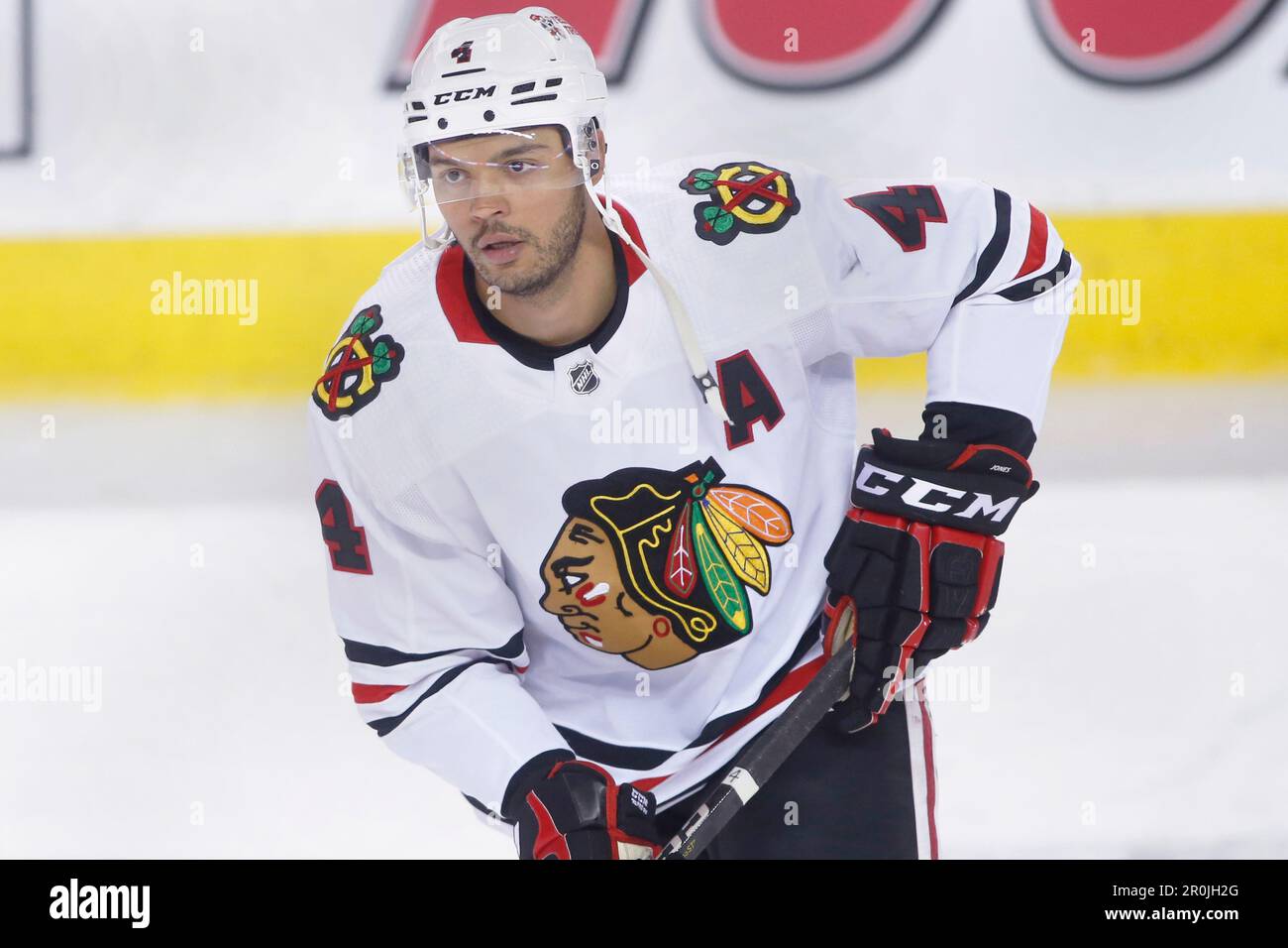 NHL profile photo on Chicago Blackhawks player Seth Jones at a game ...
