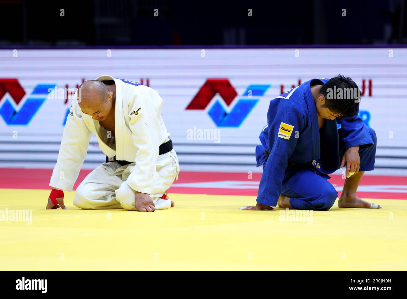 Ali Bin Hamad Al Attiyah Arena, Doha, Katar. 8. Mai 2023. (L-R) Baskhuu ...