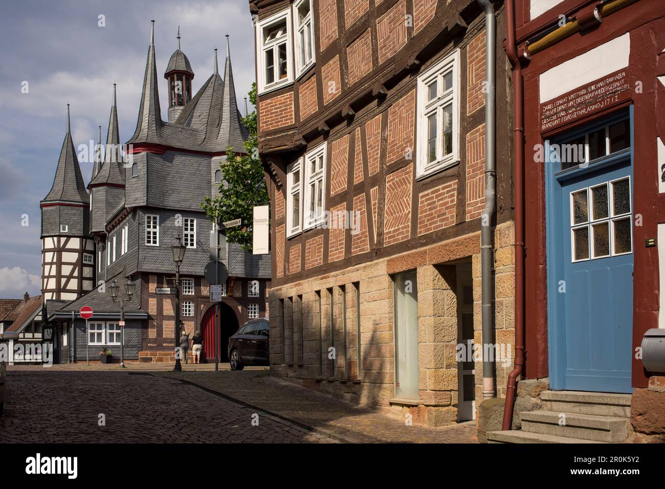 Rathaus Frankenberg mit den 10 Türmen, ein historisches Fachwerkgebäude ...