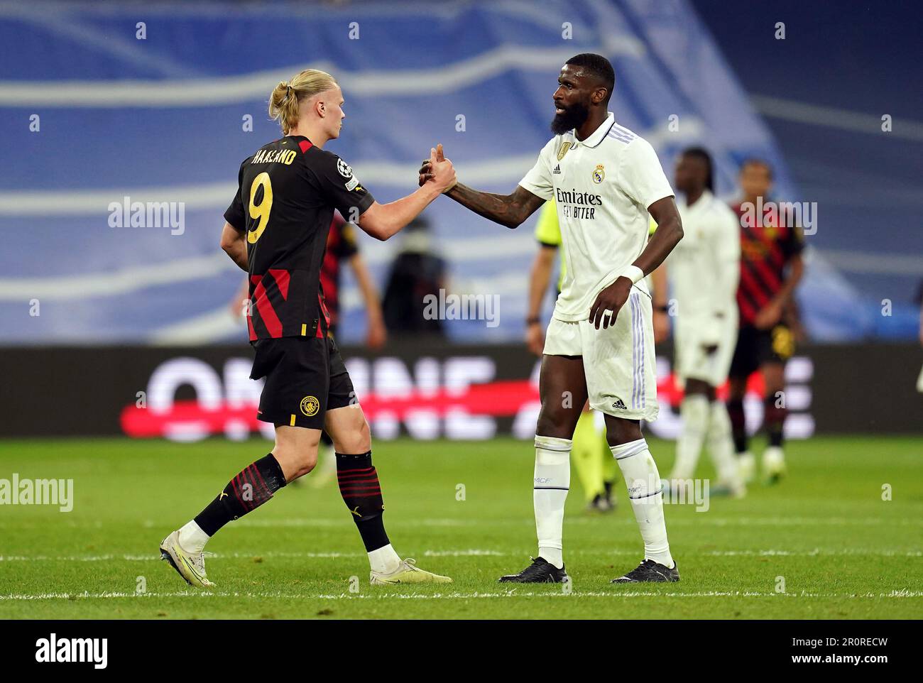 Antonio Rudiger von Real Madrid und Erling Haaland von Manchester City ...