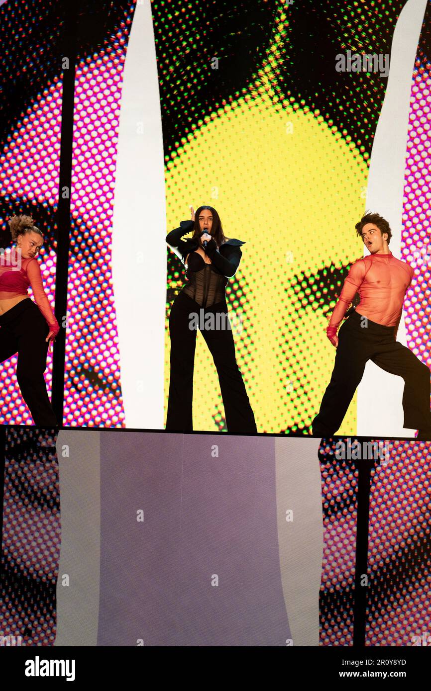 Mae Müller aus Großbritannien tritt während der Generalprobe beim ...