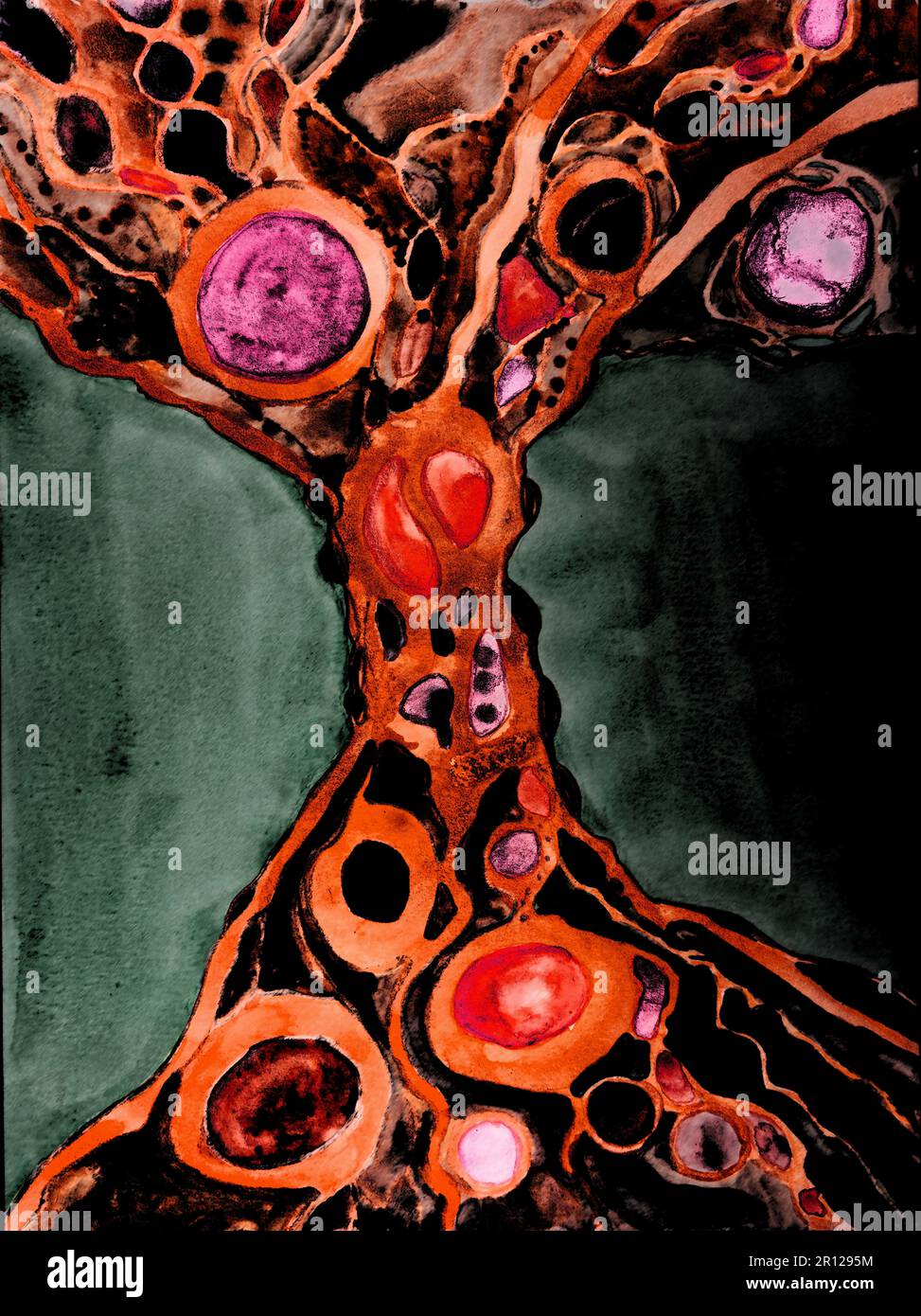 Kosmischer Baum des Lebens in der Nacht. Das Abtasten in der Nähe der ... Kosmischer Baum des Lebens in der Nacht. Das Abtasten in der Nähe der ...