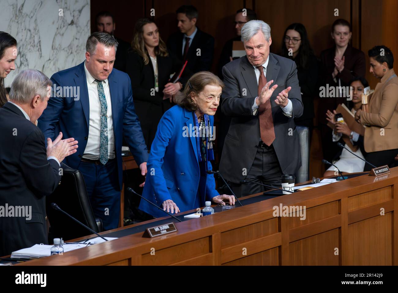 Sen. Dianne Feinstein, D-Calif., is welcomed back to the Senate ...