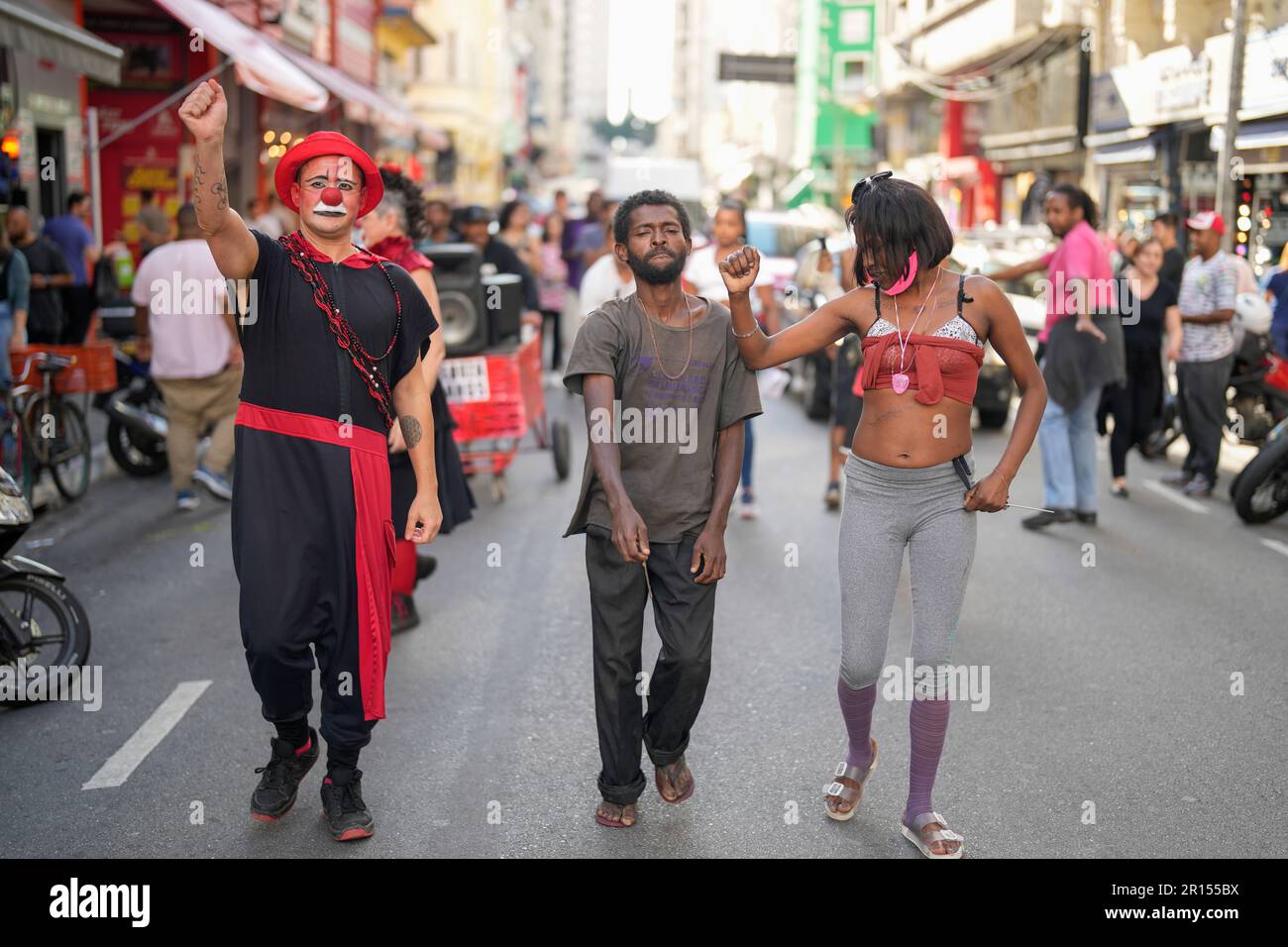 Flavio Falcone, known as the clown doctor of "Cracolandia" or Crackland ...