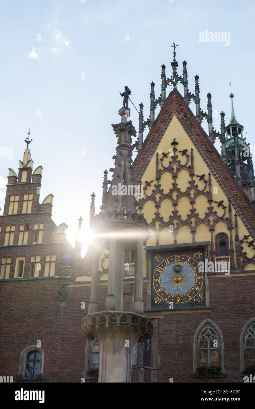 Breslau, Polen Mai 2023 zentraler Marktplatz Breslau mit alten Häusern ...