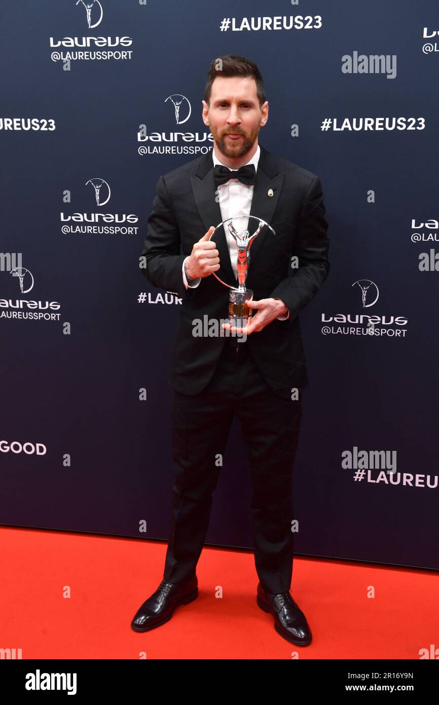 Lionel Messi und seine Frau Antonella Roccuzzo kommen bei den Laureus ...