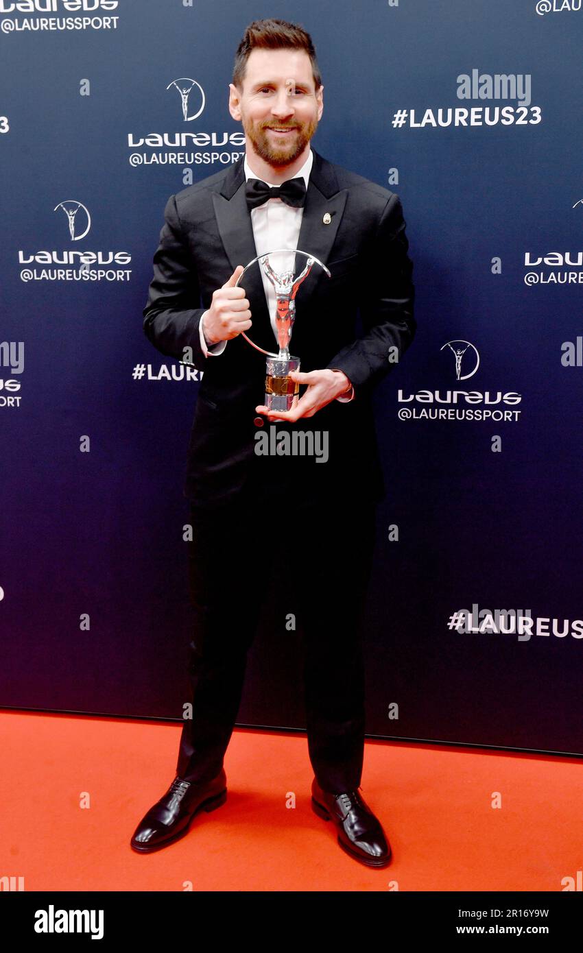 Lionel Messi und seine Frau Antonella Roccuzzo kommen bei den Laureus ...