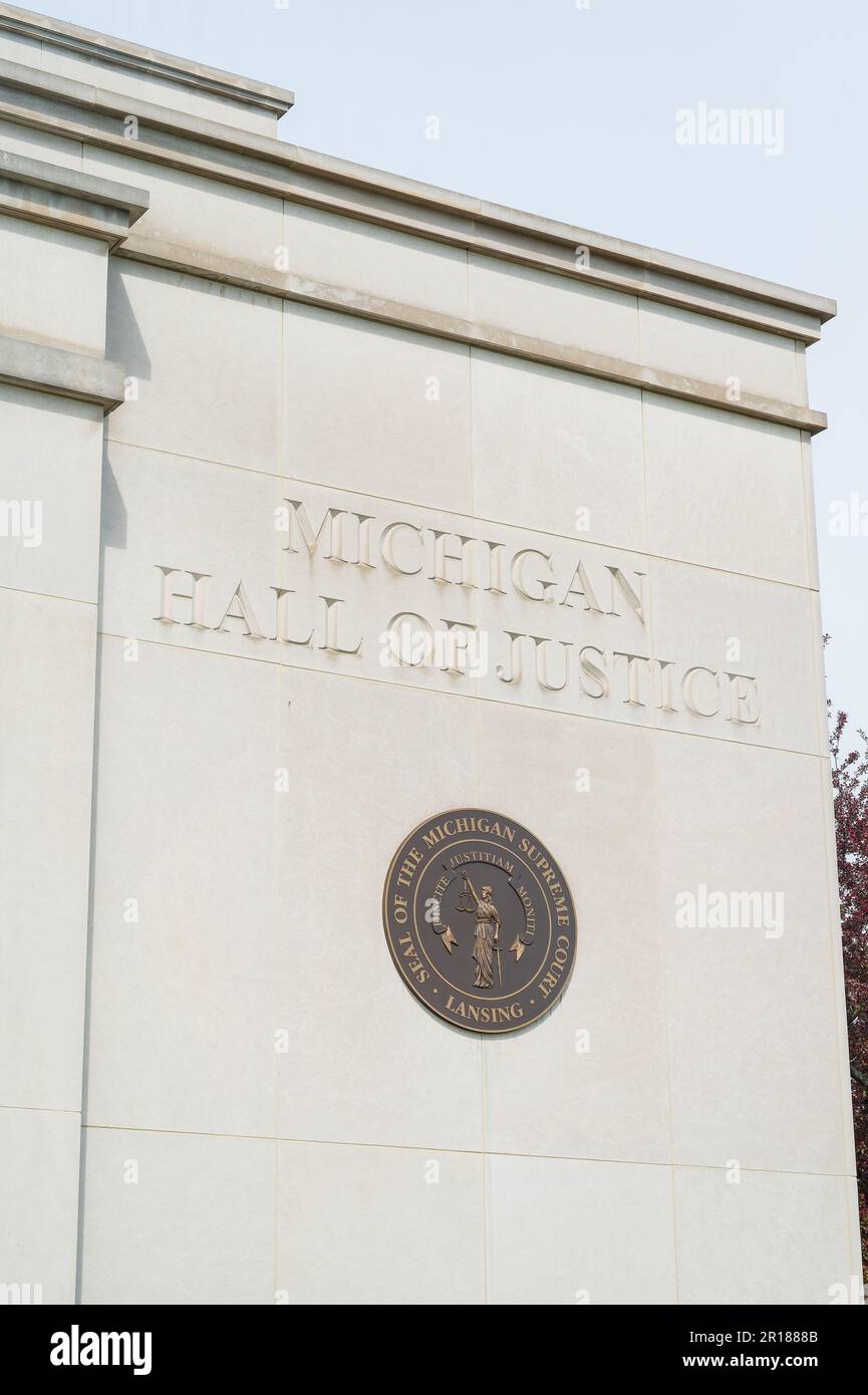Lansing MI - 6. Mai 2023: Siegel des US-Bundesstaates Michigan auf dem ...