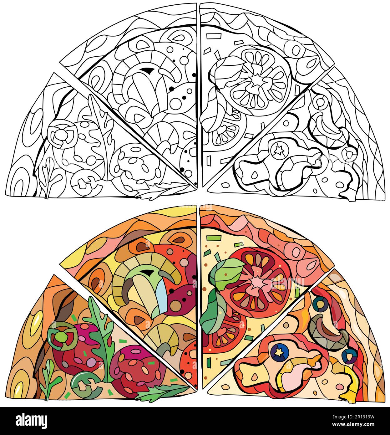 Eine halbe pizza Stock-Vektorgrafiken kaufen - Alamy